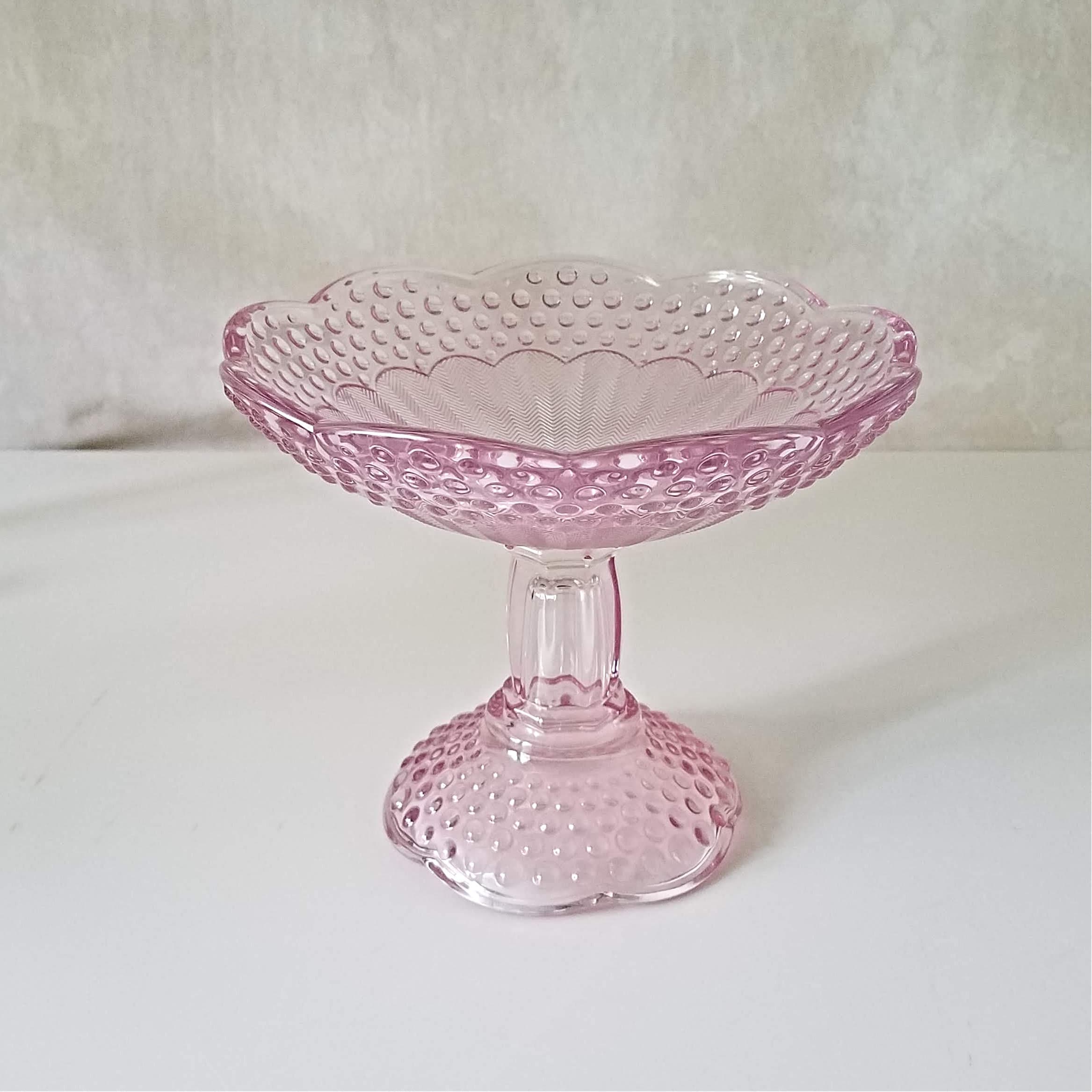 Vintage Pink Glass, Gorham Emily's Attic Pink Crystal Compote, Pink ...