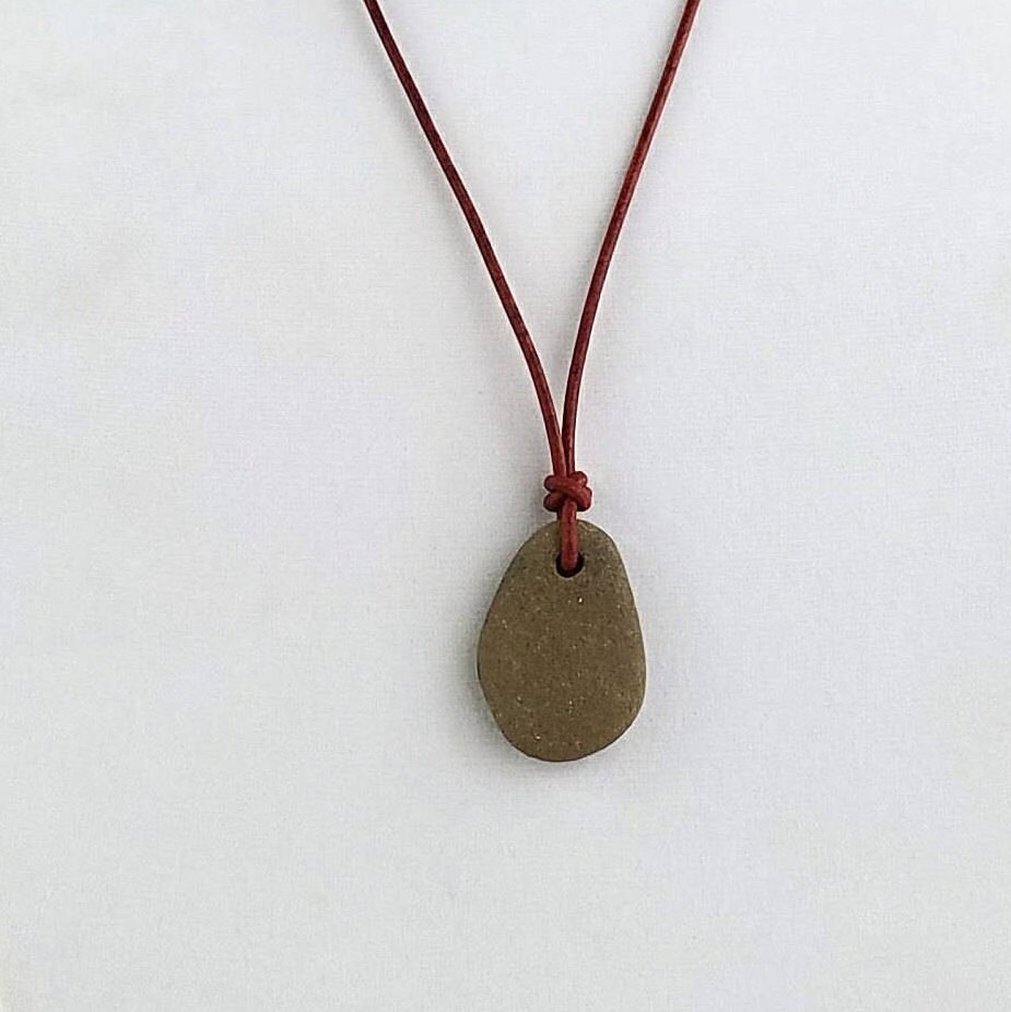 River Rock Pendant, Natural River Stone Jewelry, River Rock Necklace ...