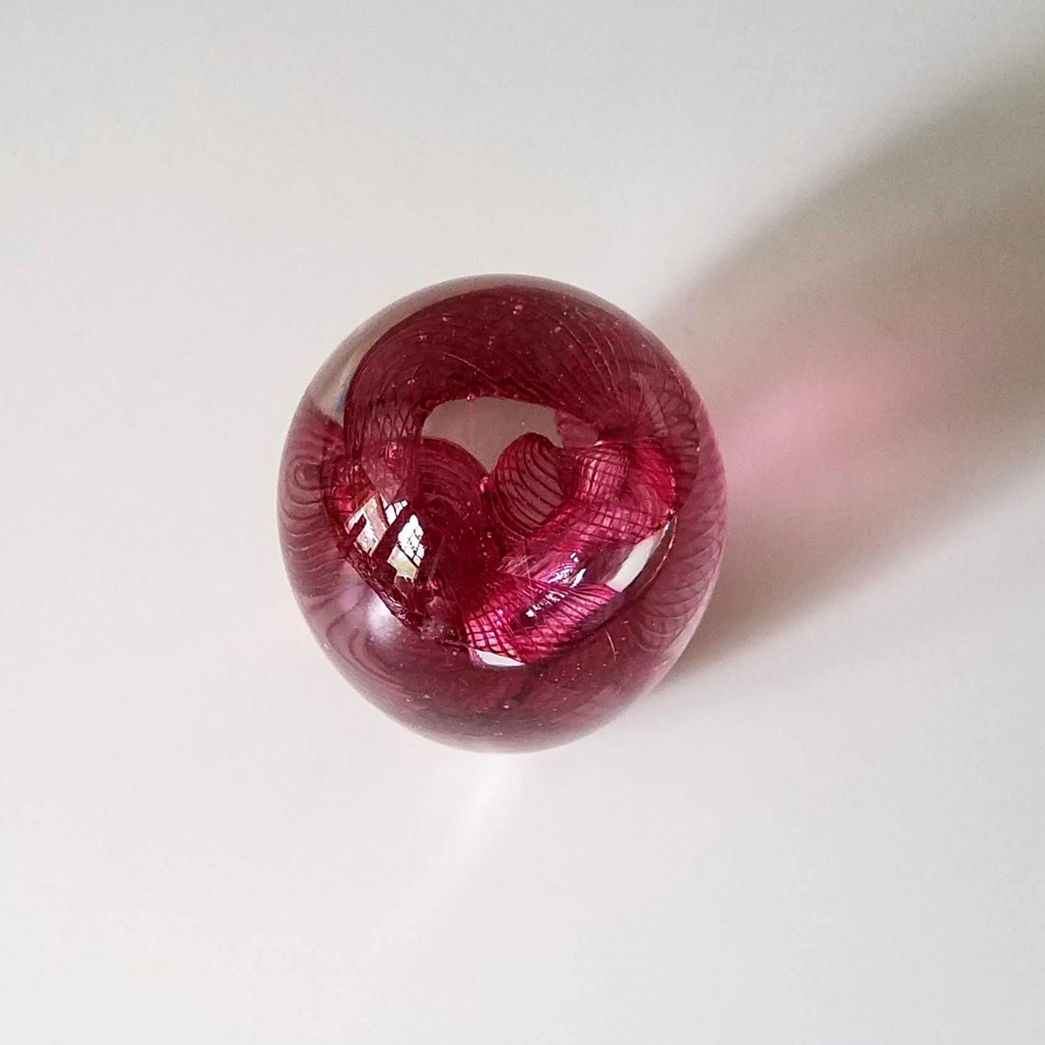 Robert Held Art Glass Paperweight, Signed Vintage Handmade Burgundy Red ...