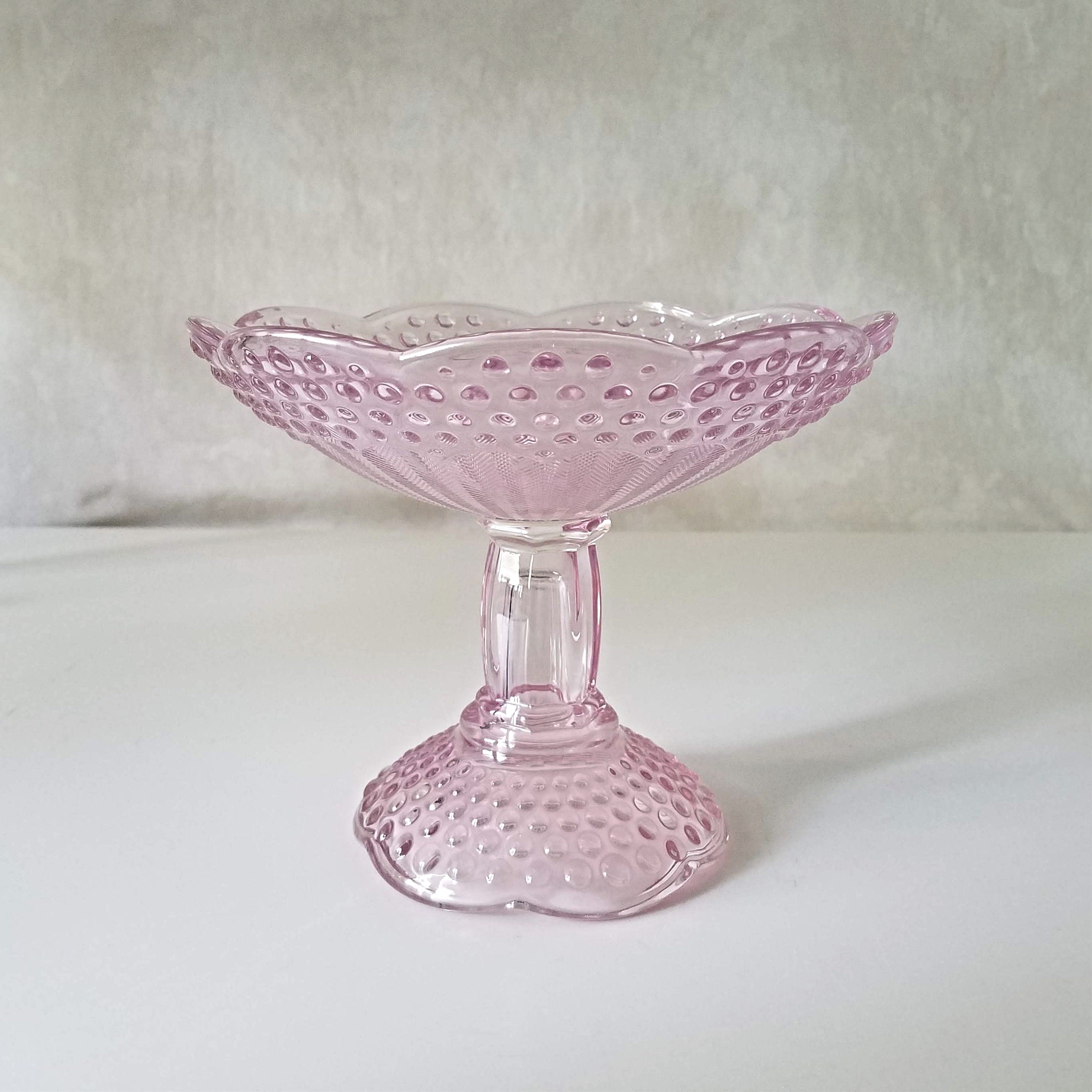 Vintage Pink Glass, Gorham Emily's Attic Pink Crystal Compote, Pink ...