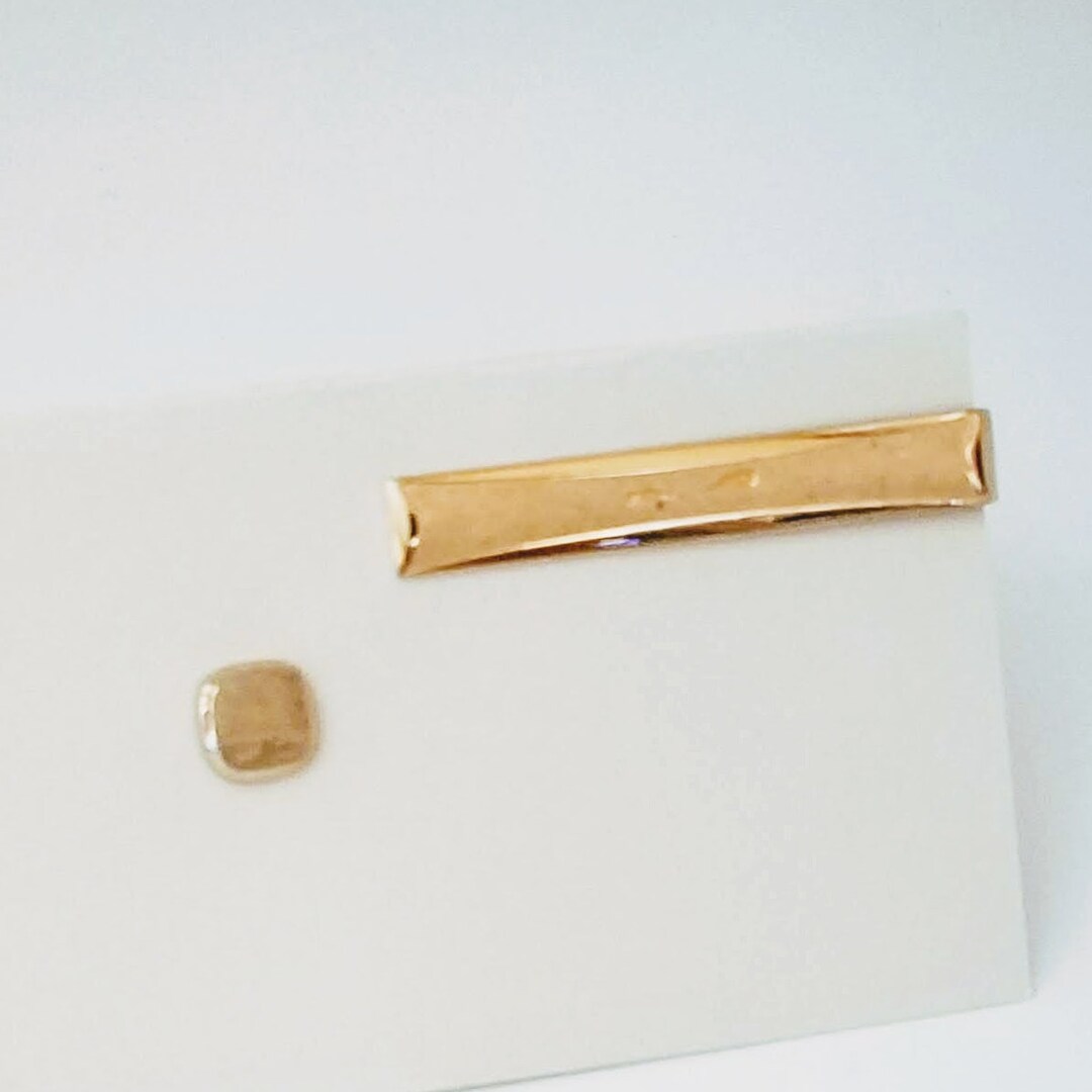 Vintage Swank Tie Clip and Tie Tack, Matching Swank Gold Tone Tie Bar ...
