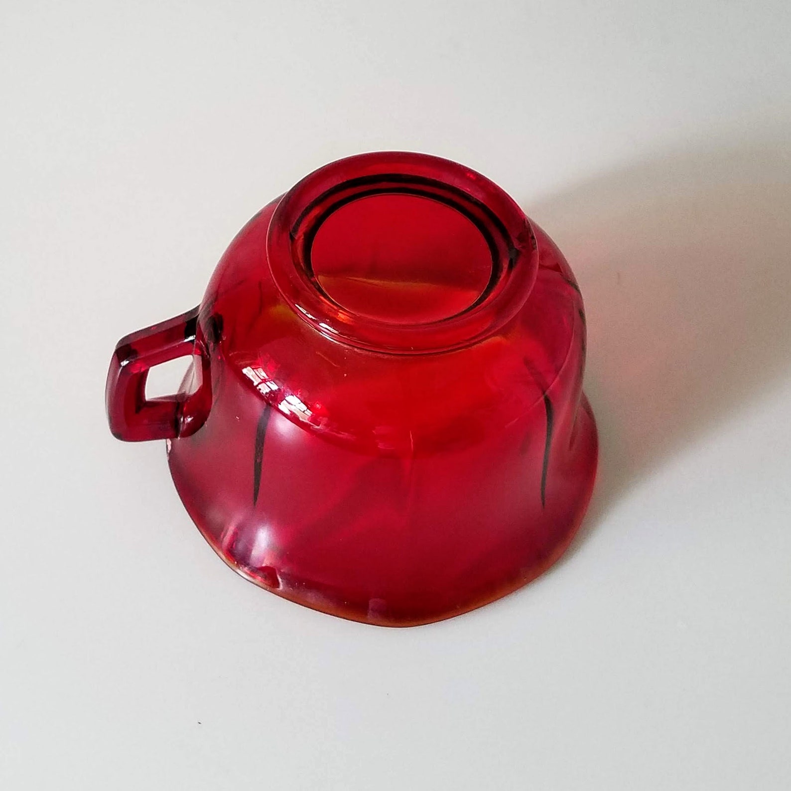 Ruby Red Glass Cup Vintage Red Amberina Glass Coffee or | Etsy