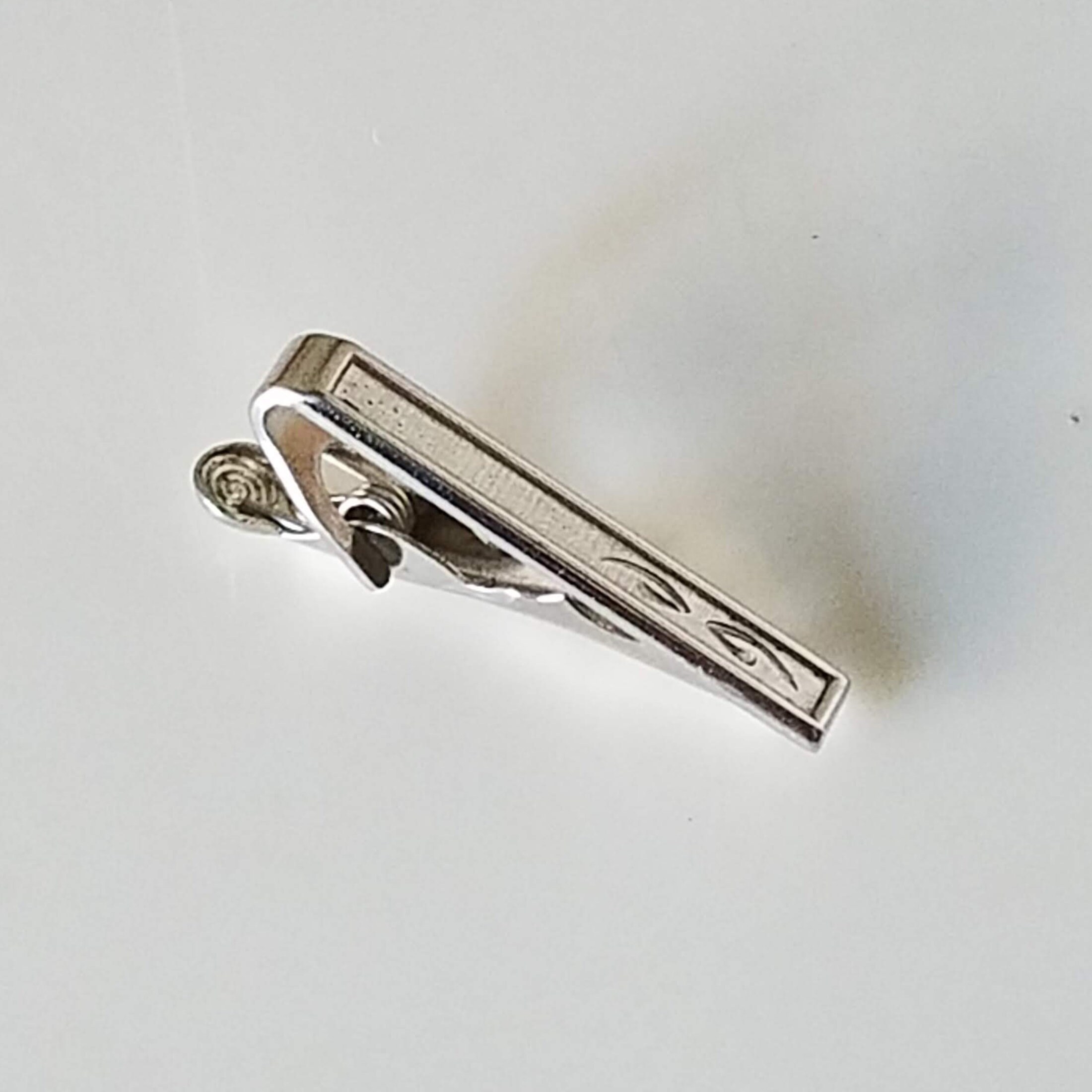 Vintage Foster Tie Clip, Silvertone Small Tie Bar, Gift Under 15 Made ...