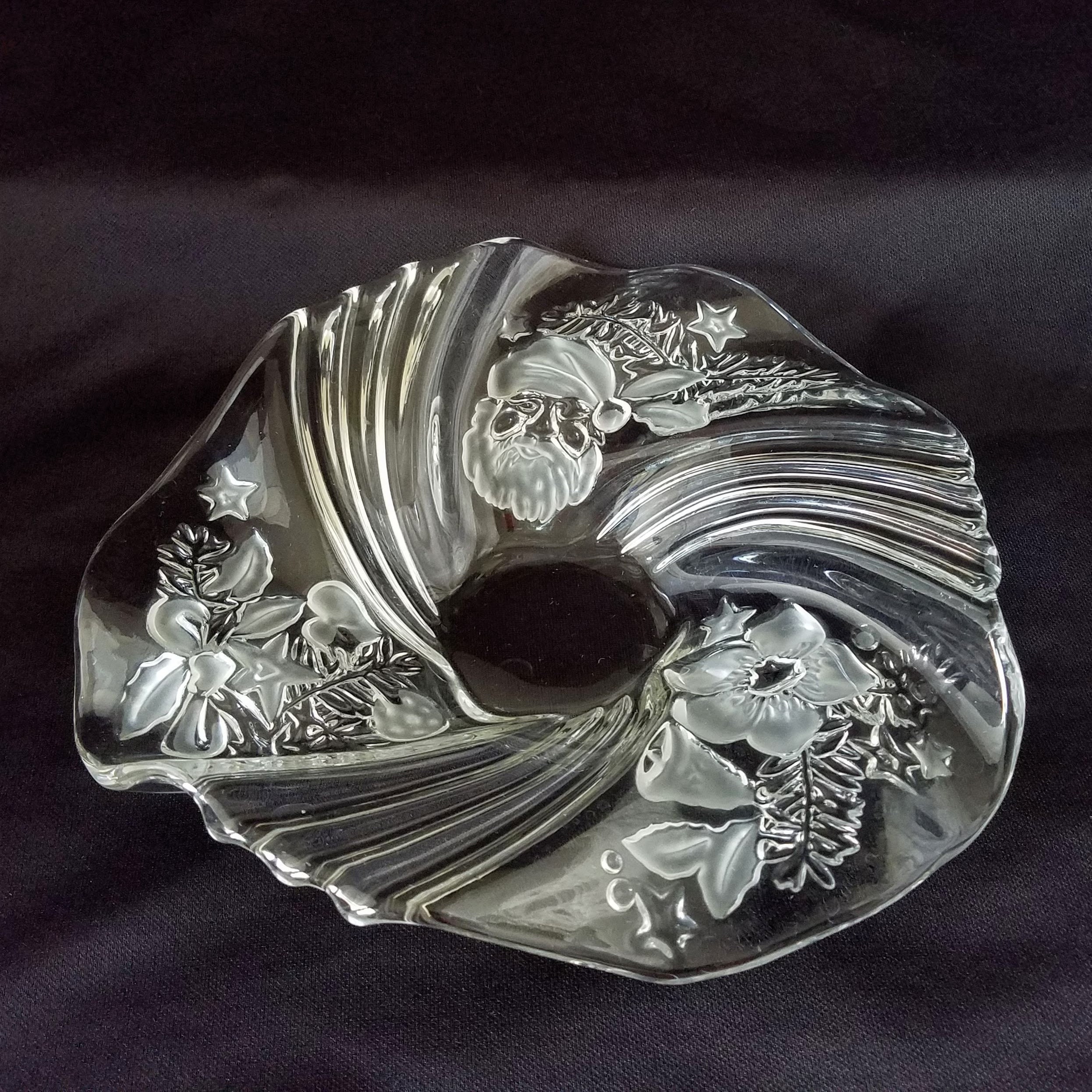 Mikasa Crystal Christmas Medley Bowl, Holiday Crystal Swirl Bowl ...