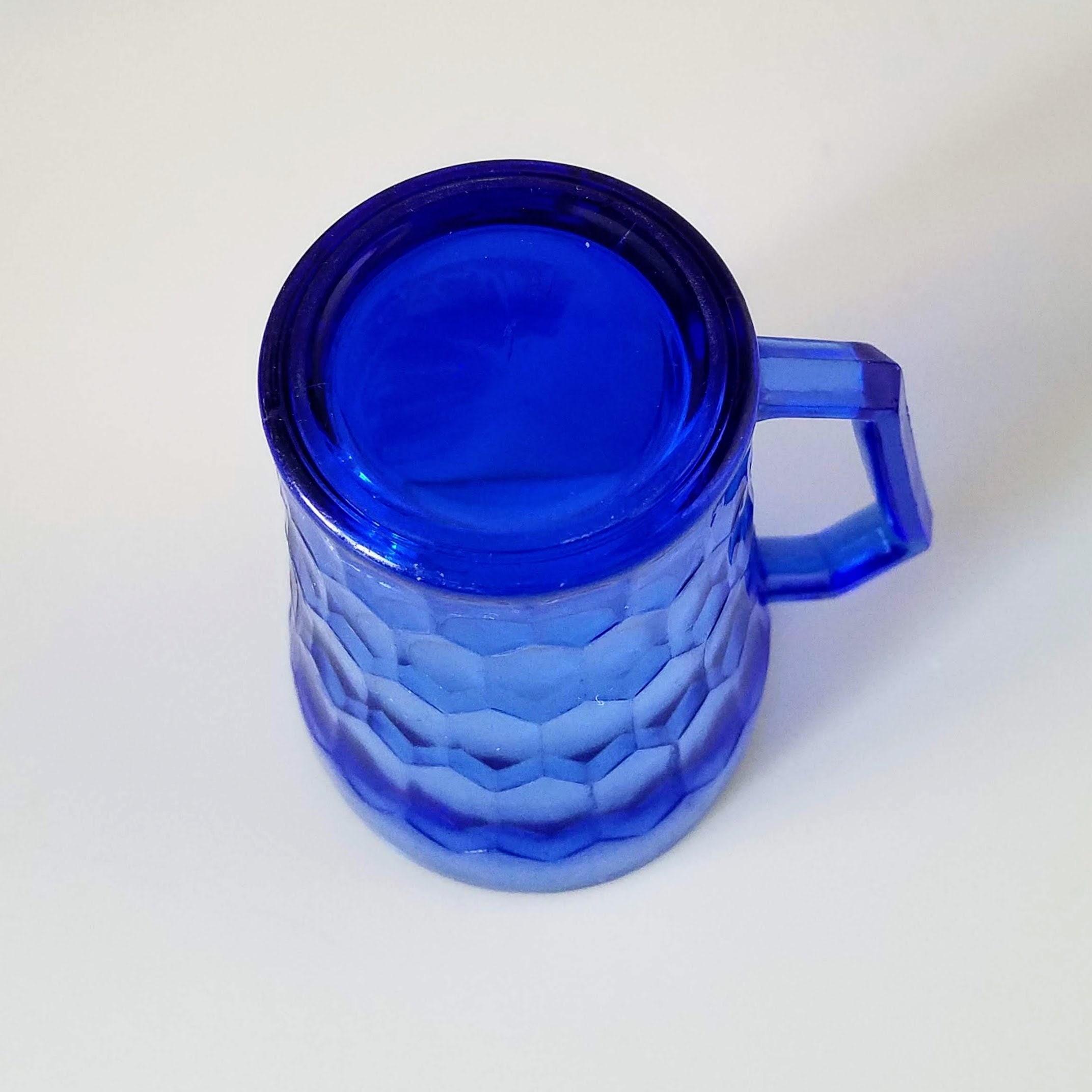 Blue Depression Glass Shirley Temple Mug, Pressed Blue Glass Mug from ...