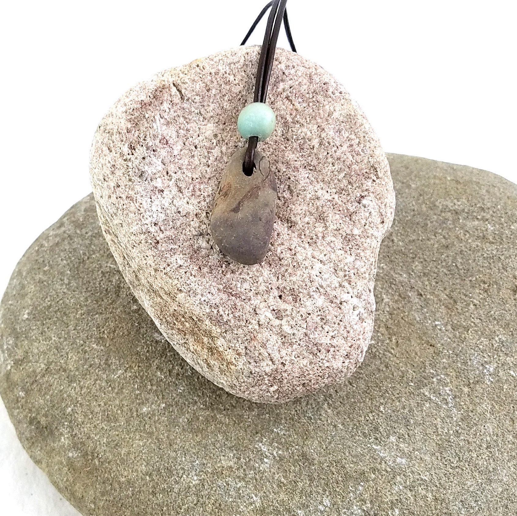 Unique River Rock Pendant, Natural River Stone Jewelry, River Rock ...