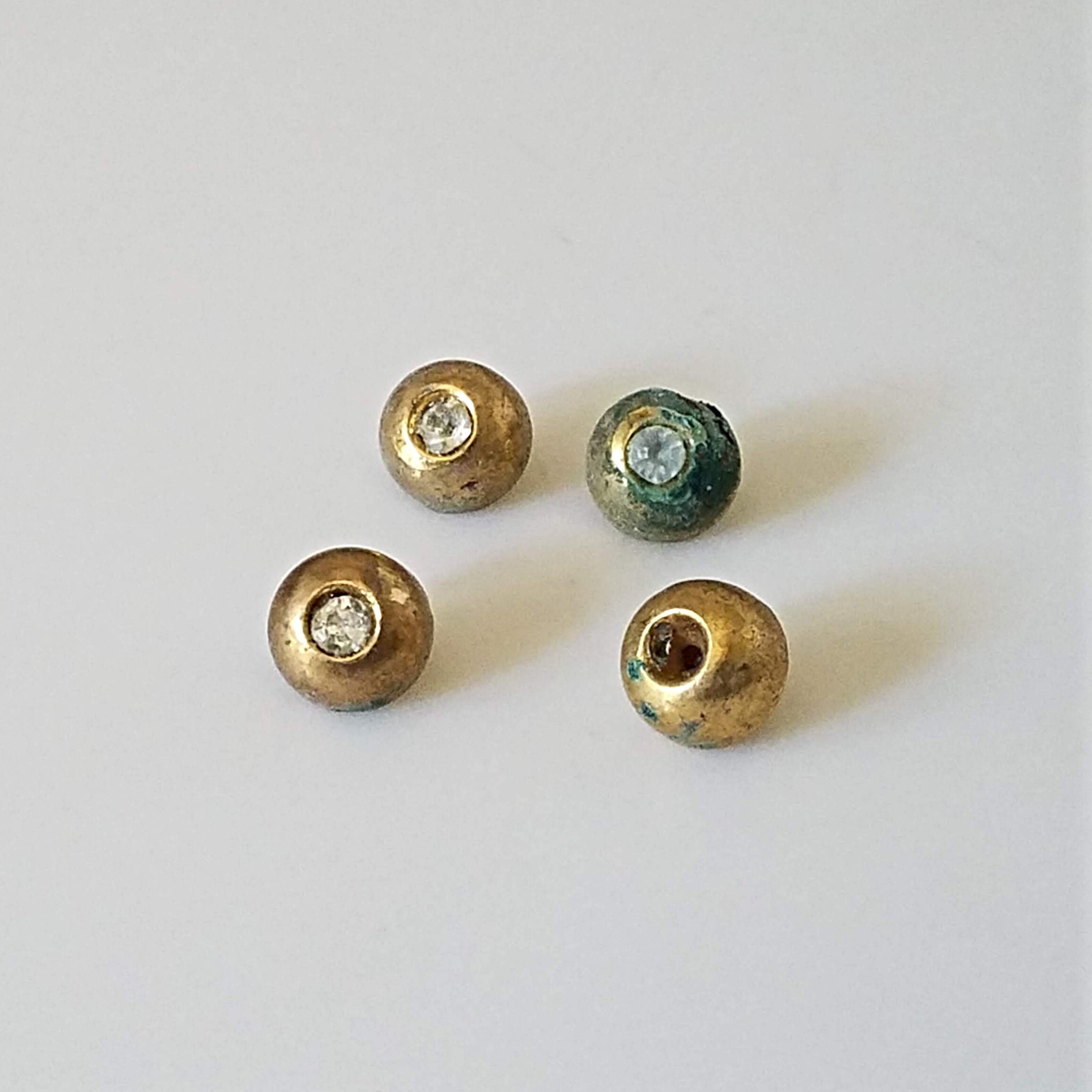 Vintage Rhinestone Buttons, Gold Tone Buttons for Sewing or Jewelry ...