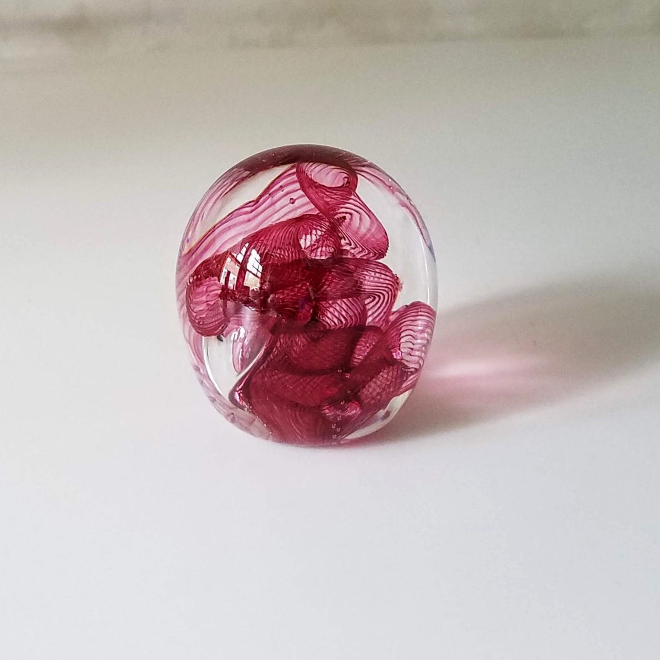 Robert Held Art Glass Paperweight, Signed Vintage Handmade Burgundy Red ...