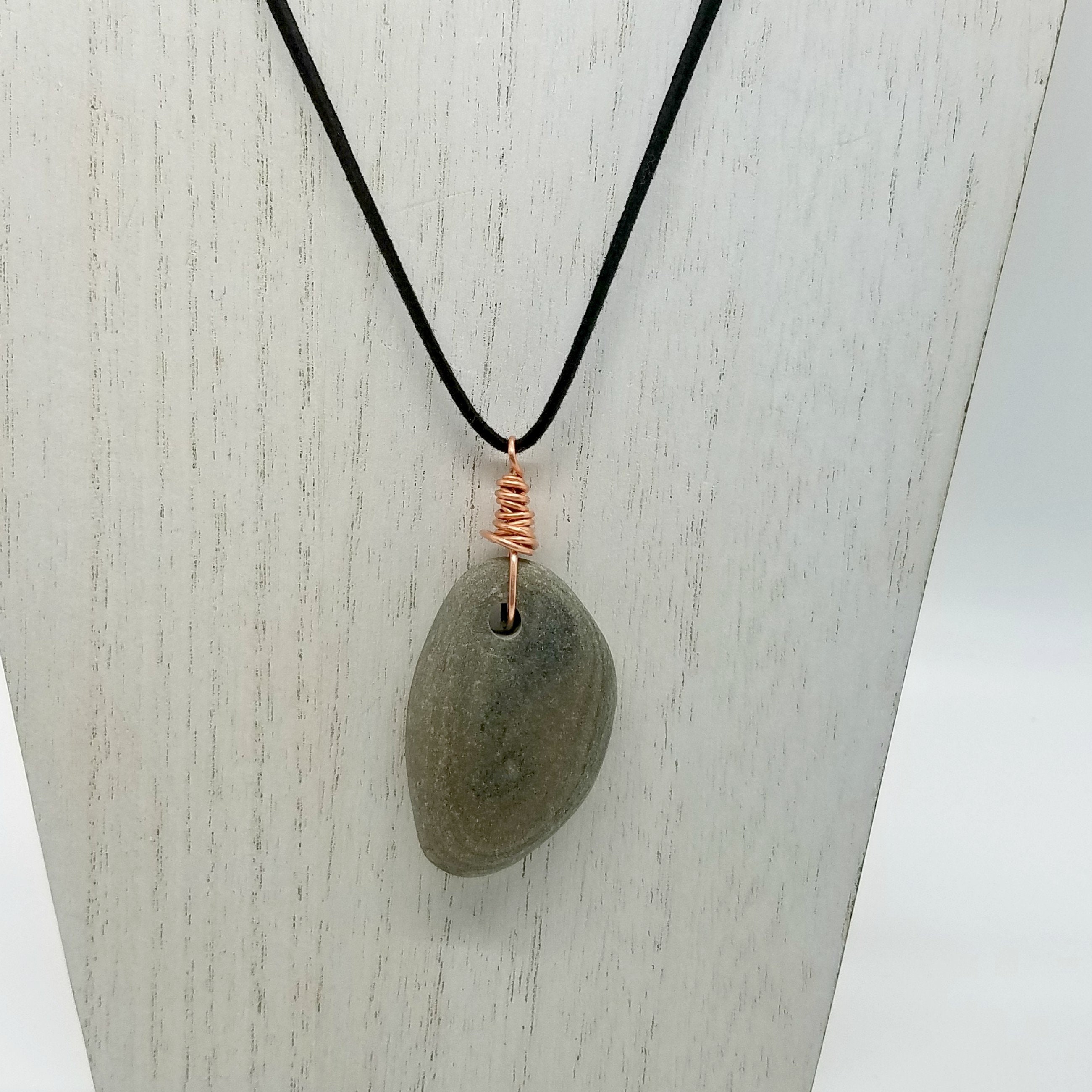 Rock Necklace, Stone Pendant, River Rock Jewelry, River Stone Necklace ...