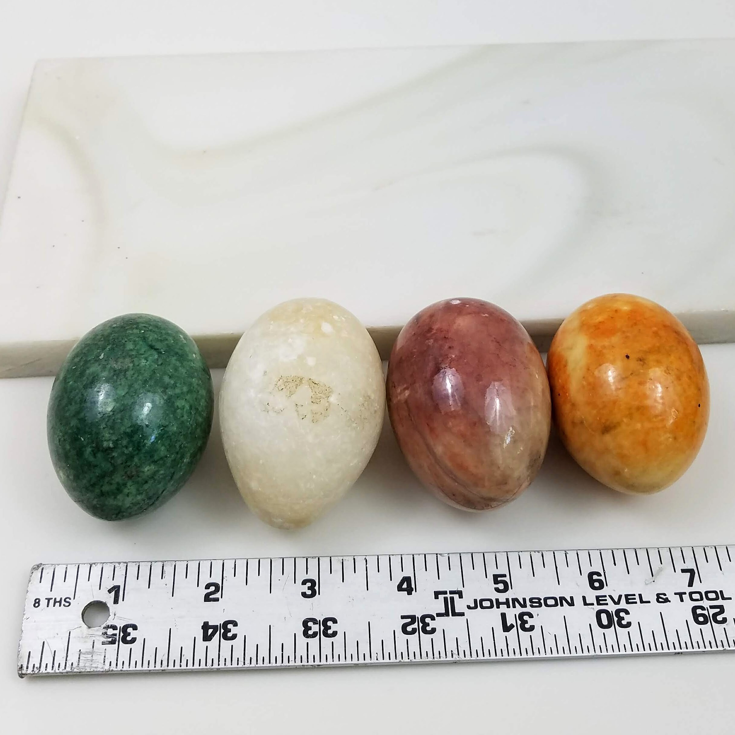 Gemstone Eggs, Set of 4 Vintage Hand Carved and Polished Gemstone Eggs ...