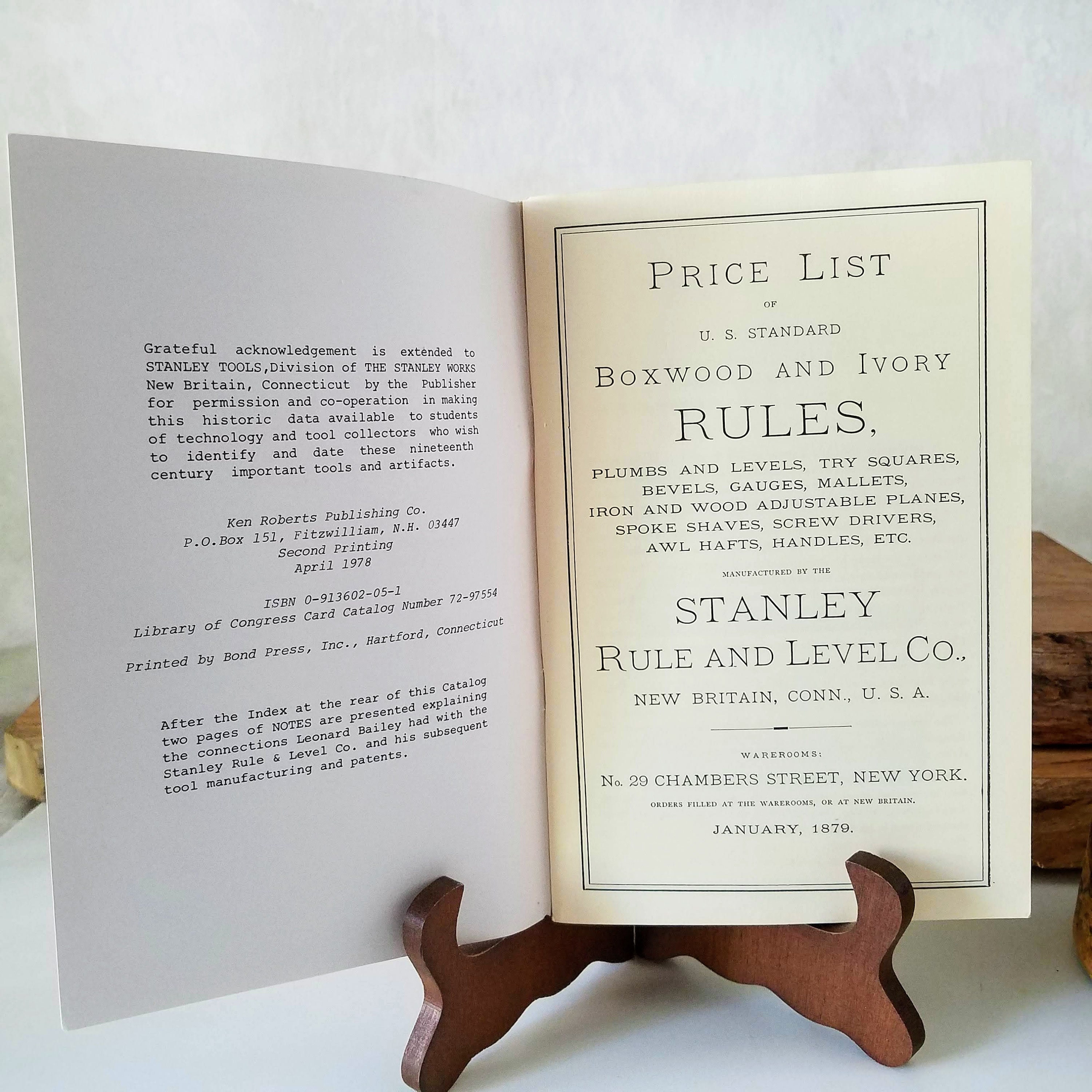 1879 Price List of Tools and Hardware Stanley Rule and Level Co, Second ...