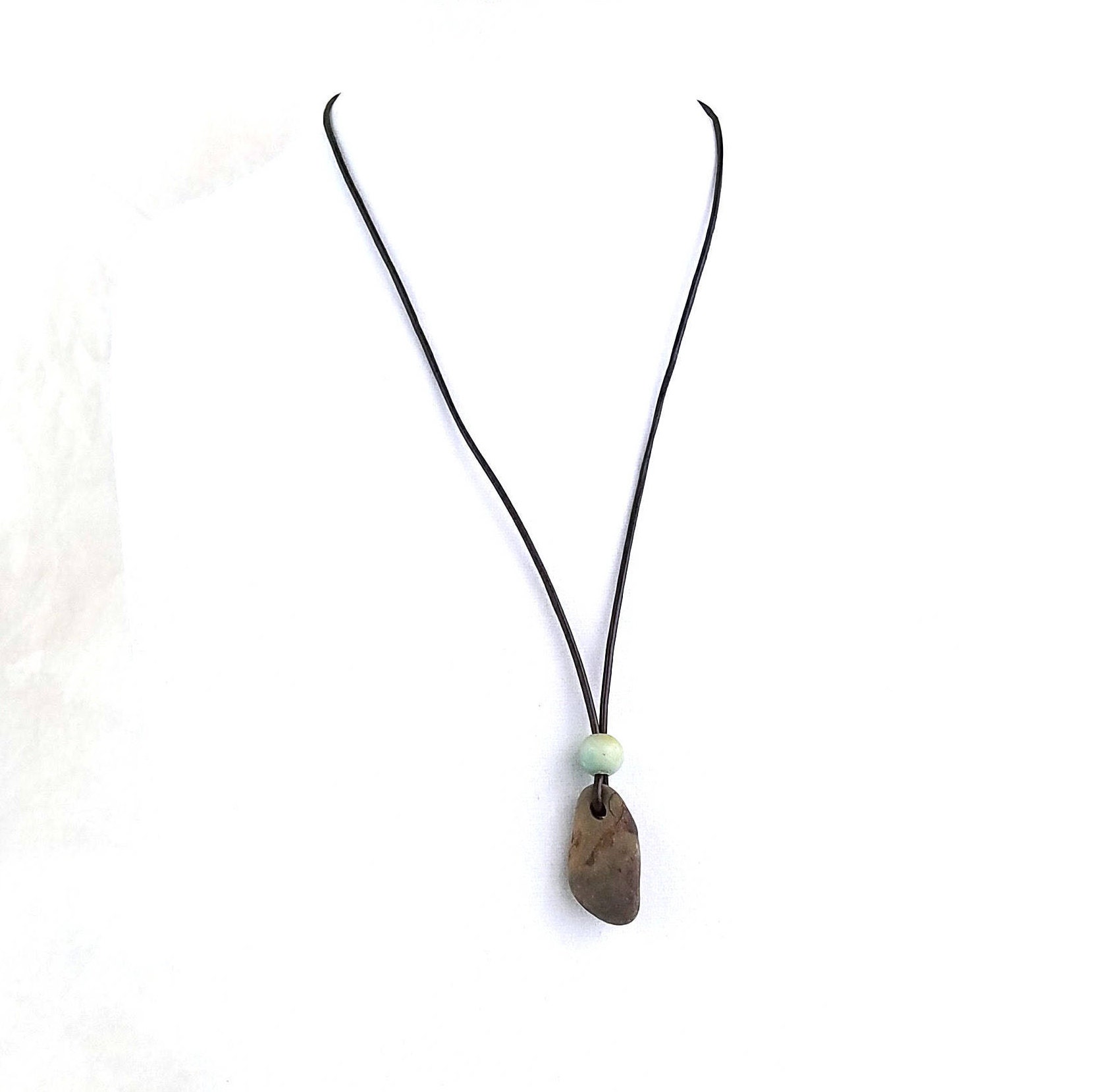 Unique River Rock Pendant, Natural River Stone Jewelry, River Rock ...