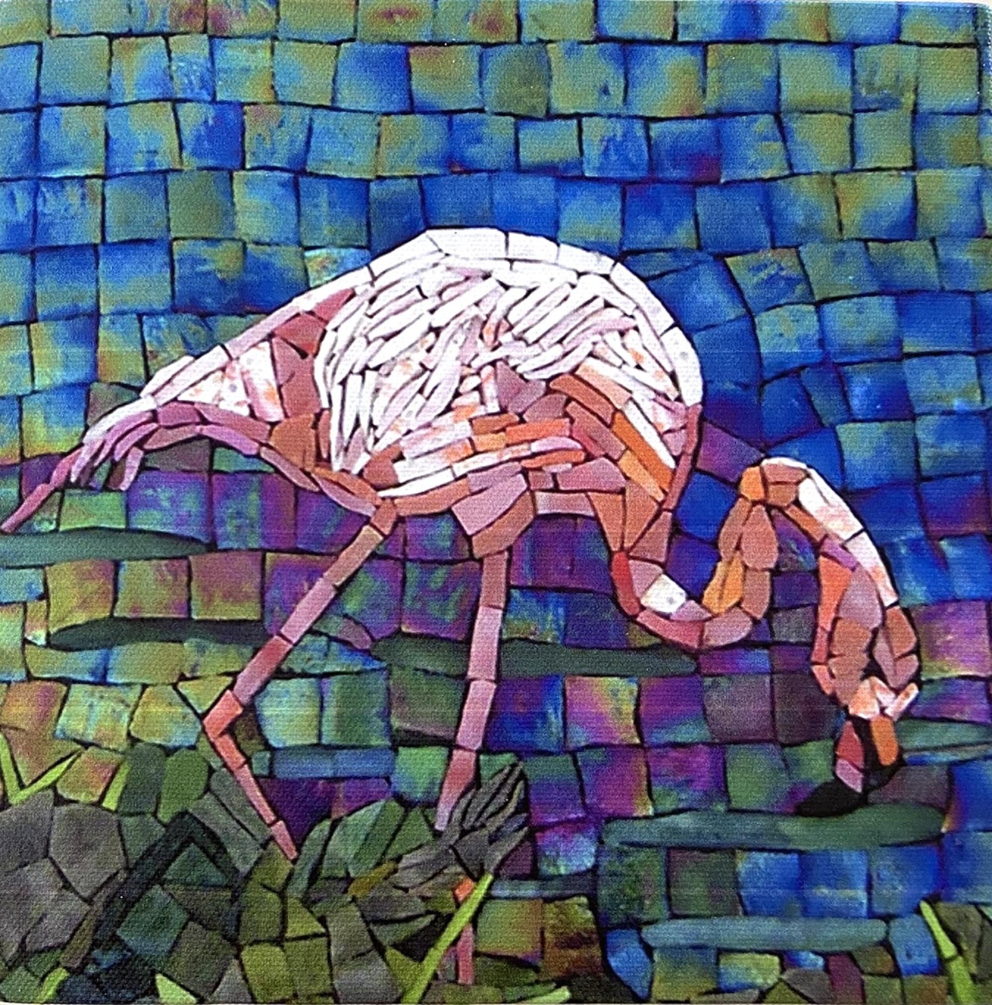 Flamingo Mosaic Art on Canvas Gift or Collector Wall Art for Home or ...