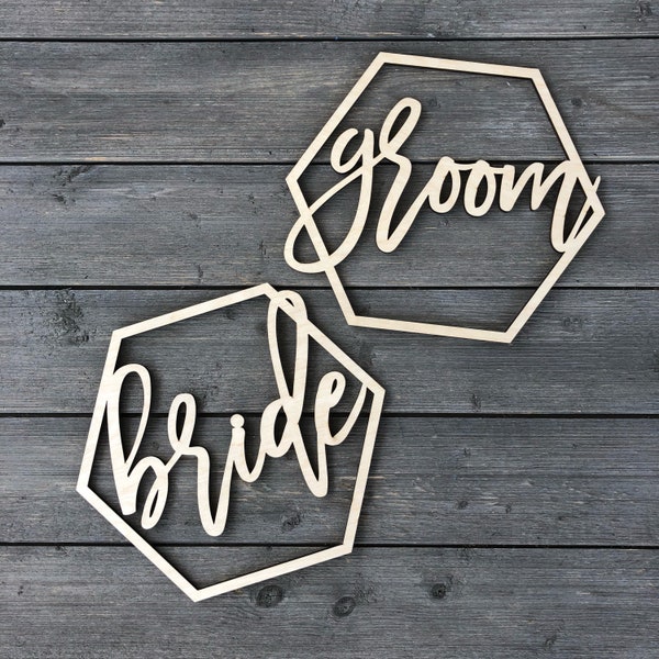 Bride and Groom Chair Signs - Etsy