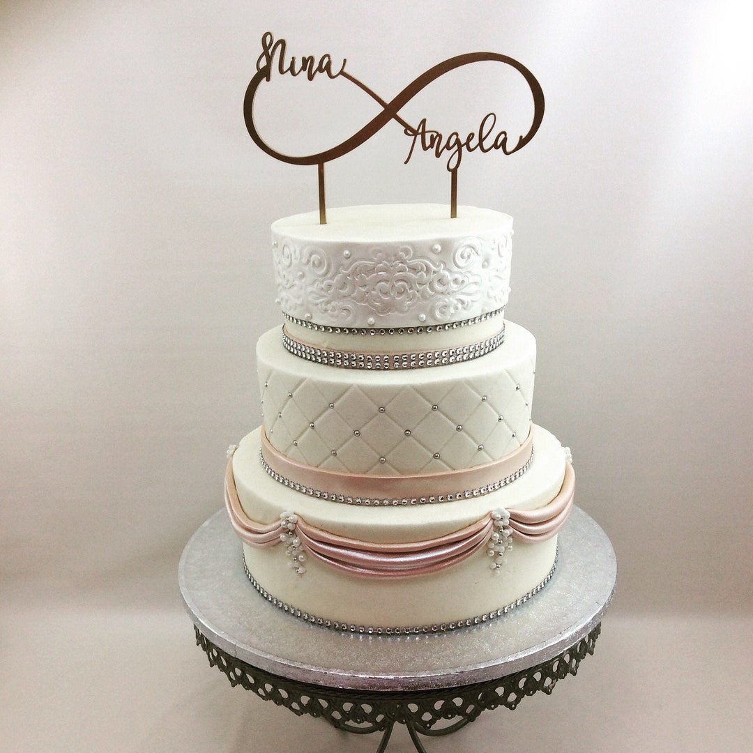 Personalized Names Infinity Wedding Cake Topper 8 Inches, Custom Cake ...