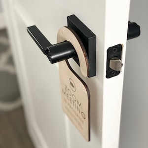 Zoom Meeting Door Hanger Sign, Video Call Door Sign, Wood Door Sign ...