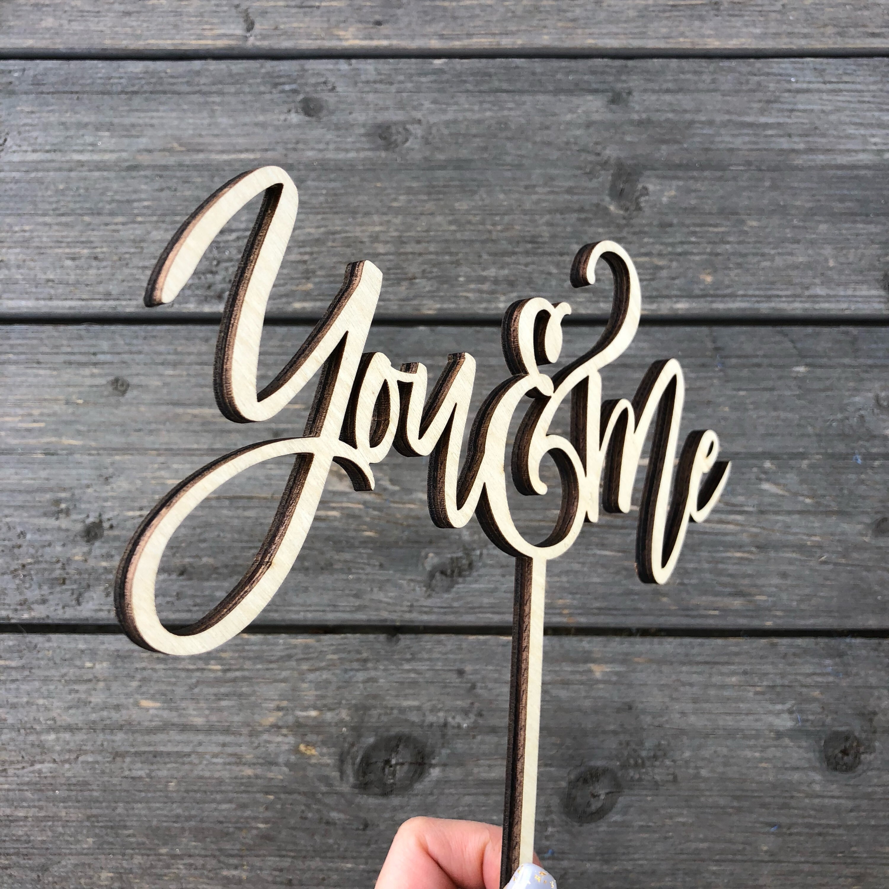 You & Me Wedding Cake Topper 7 Inches Wide Mr and Mrs | Etsy