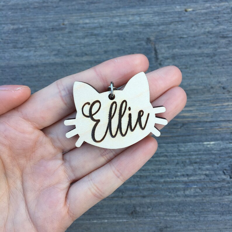 Personalized Cat Keychain Custom Keychain Engraved Wood - Etsy