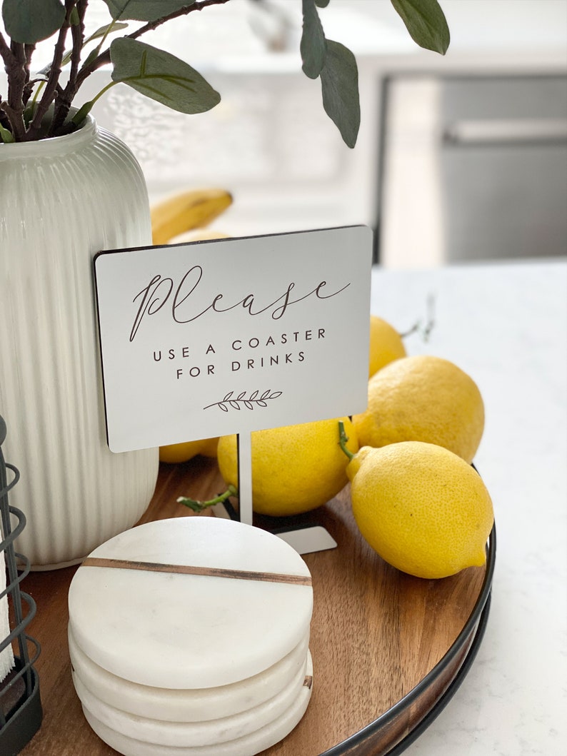 Please Use A Coaster for Your Drinks Table Top Sign 5in X | Etsy