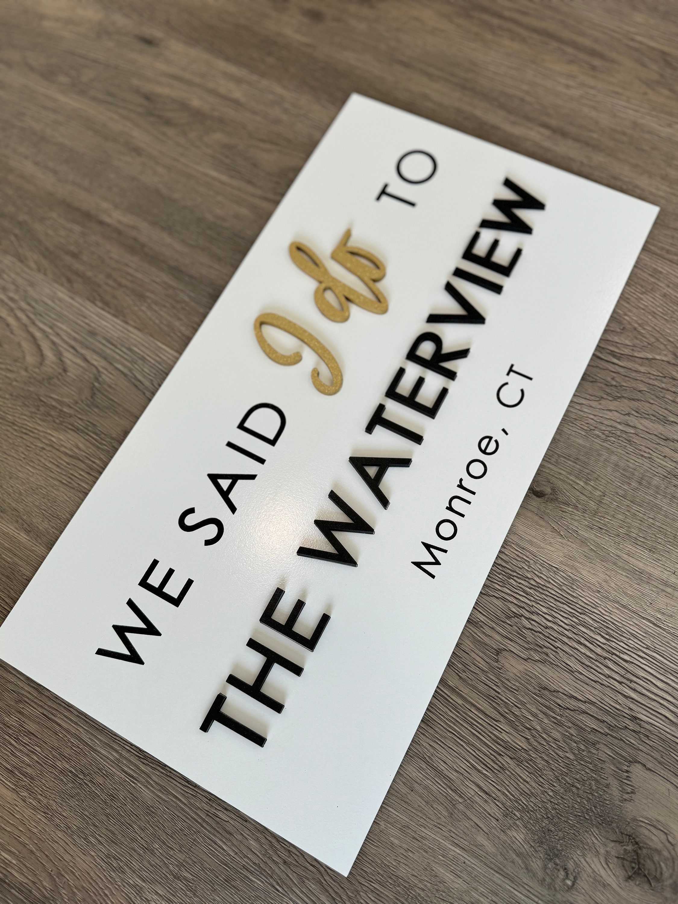 Personalized We Said I Do Venue Sign, Bridal Photo Prop, Wooden Wedding ...