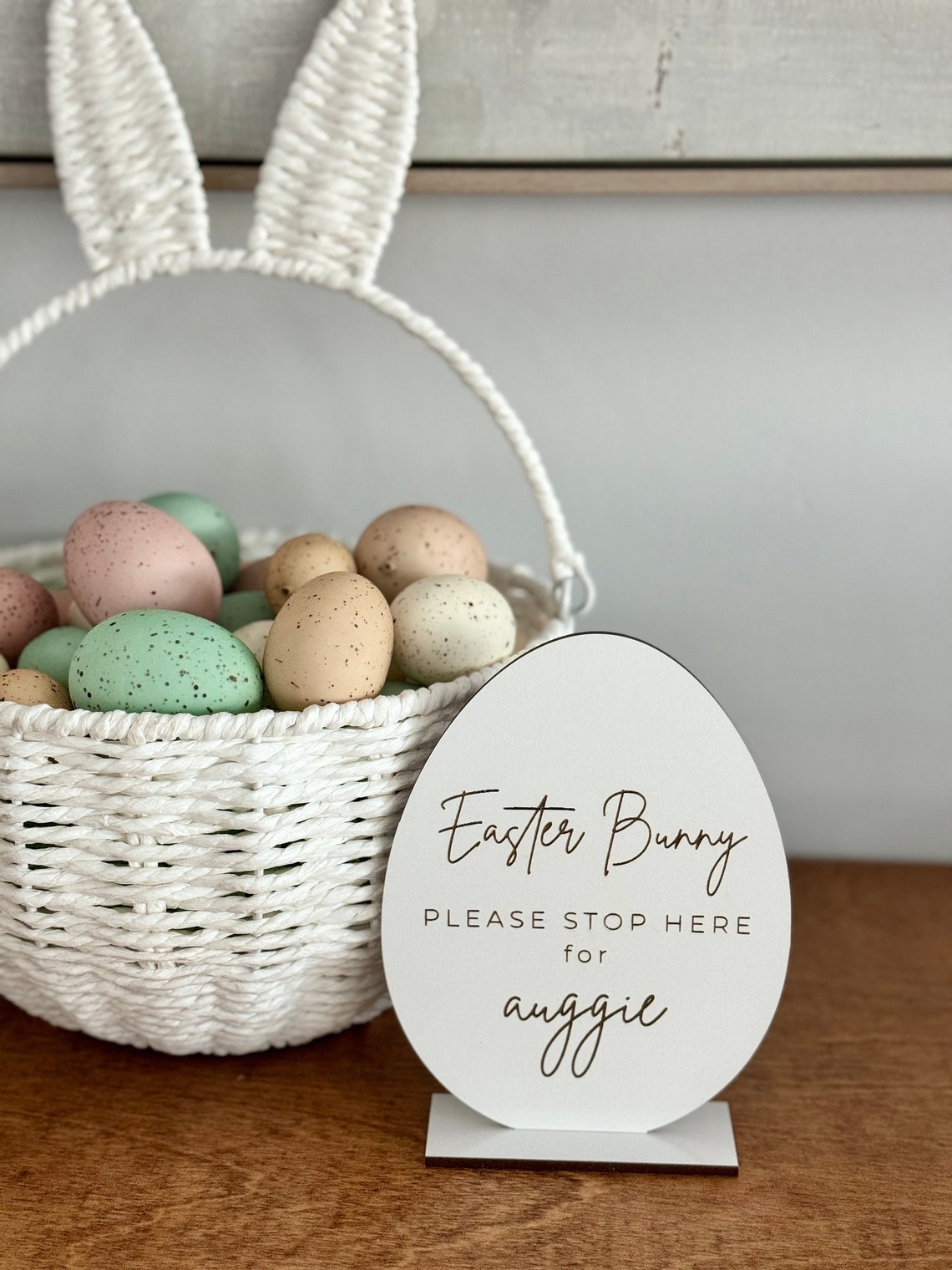 Personalized Easter Bunny Please Stop Here Sign - 6in X 4.5in - Egg ...