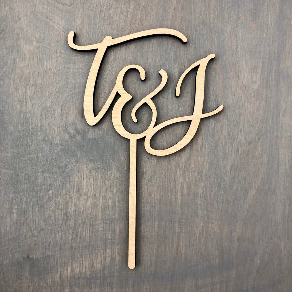 Personalized Script Initials Wedding Cake Topper 5 | Etsy