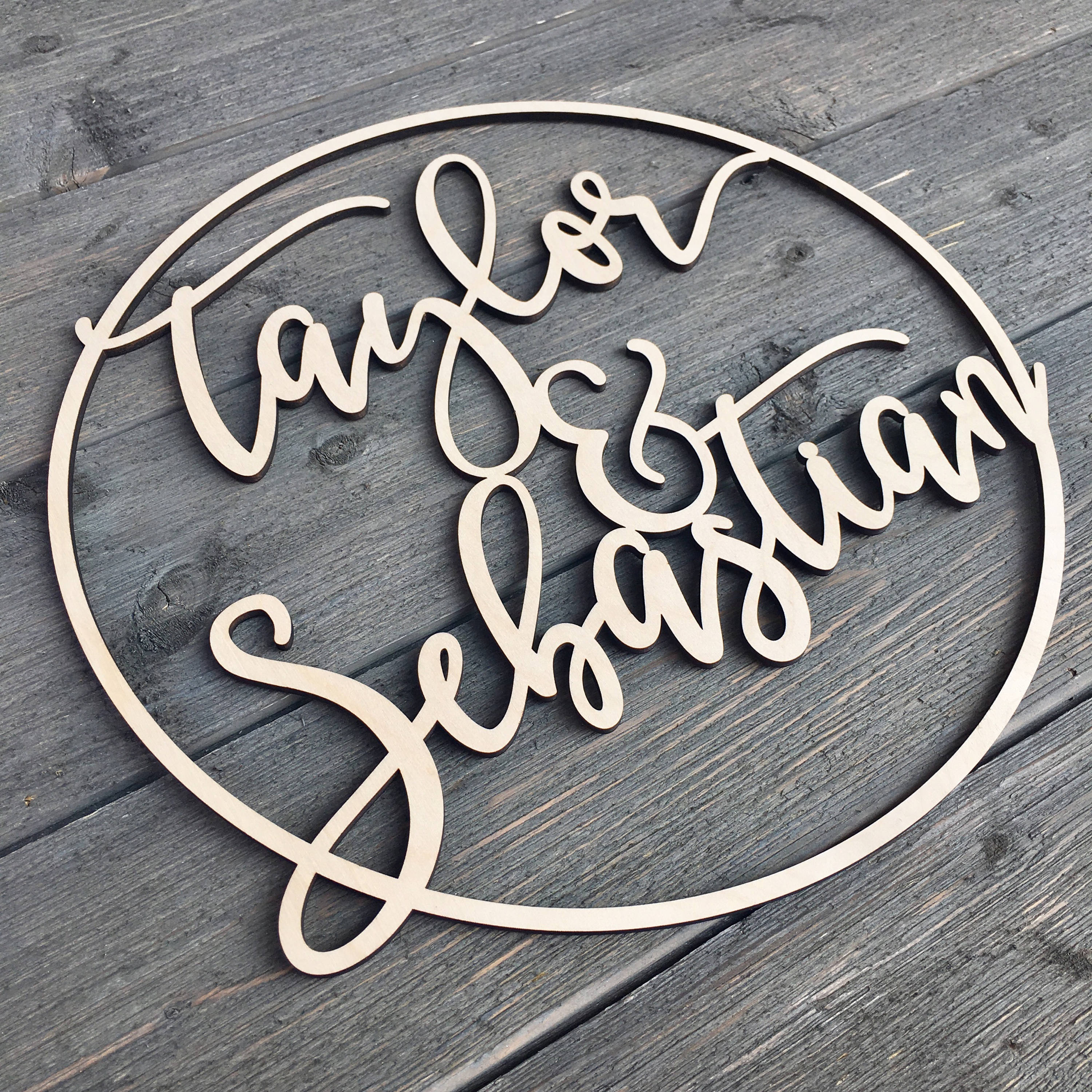 Personalized Circle Name Sign Various Sizes Wooden Name | Etsy