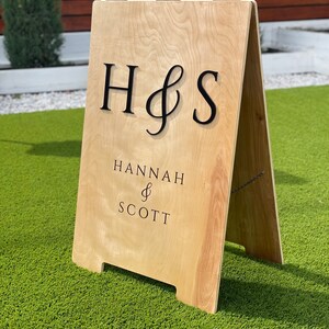 Personalized A-frame Sign, Custom Business Sign, Sandwich Sign, Sidewalk Sign, Event Sign, Wood ...