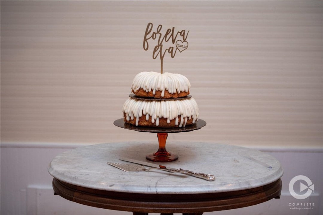 Personalized Foreva Eva With Heart Date Cake Topper, 6" Inches Wide ...