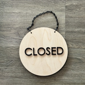 Open Closed Sign - Circle | Hospitality Sign | Retail Sign | Boutique ...