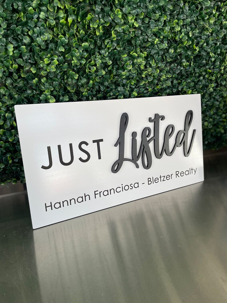 Personalized Just Listed Sign, Custom Realtor Sign, 18x9.3" - Etsy