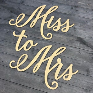 Miss to Mrs Sign, 55 Inches Long, Bride to Be Sign, Bridal Shower Sign ...