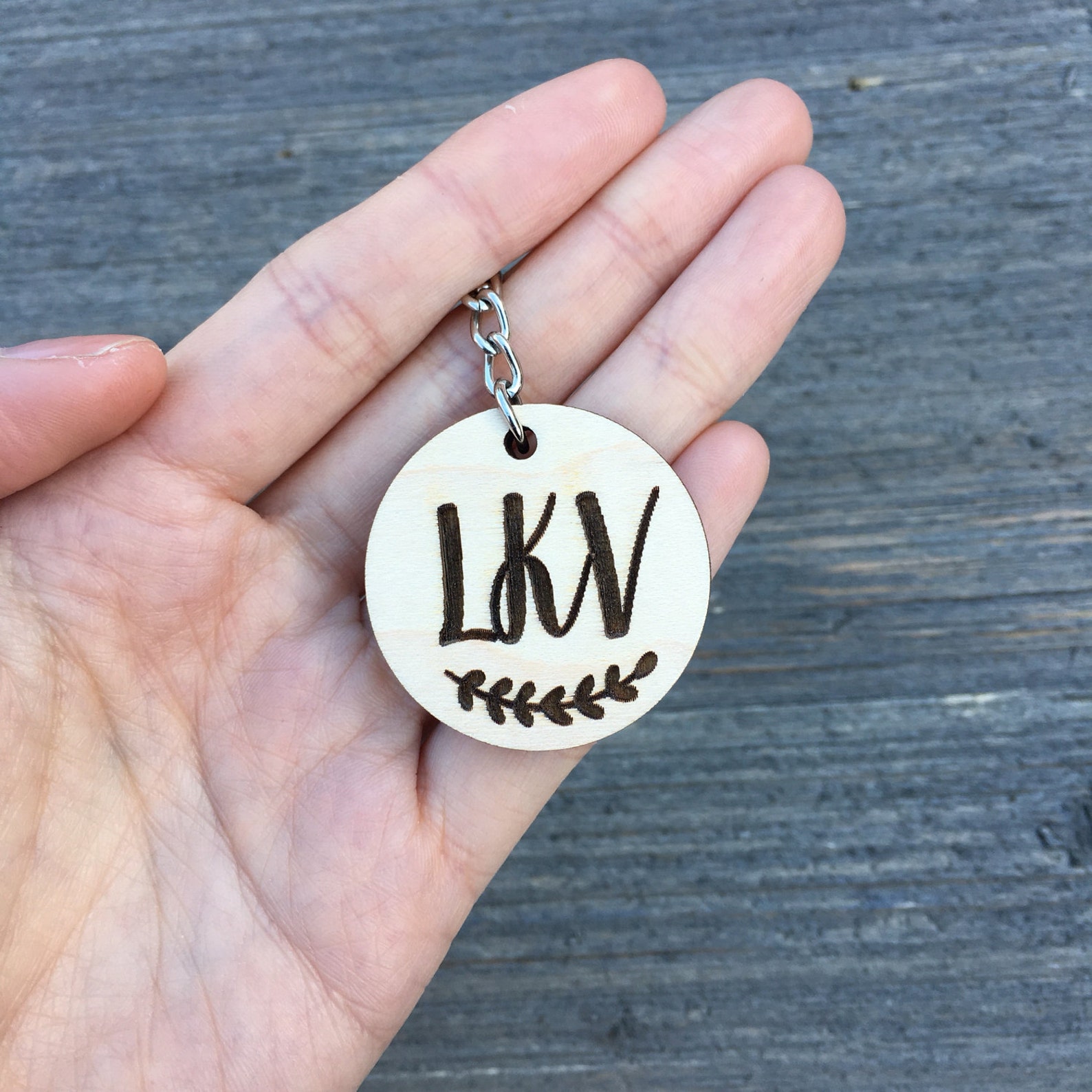 Personalized Monogram Keychain Wood Keychain Engraved Cute - Etsy