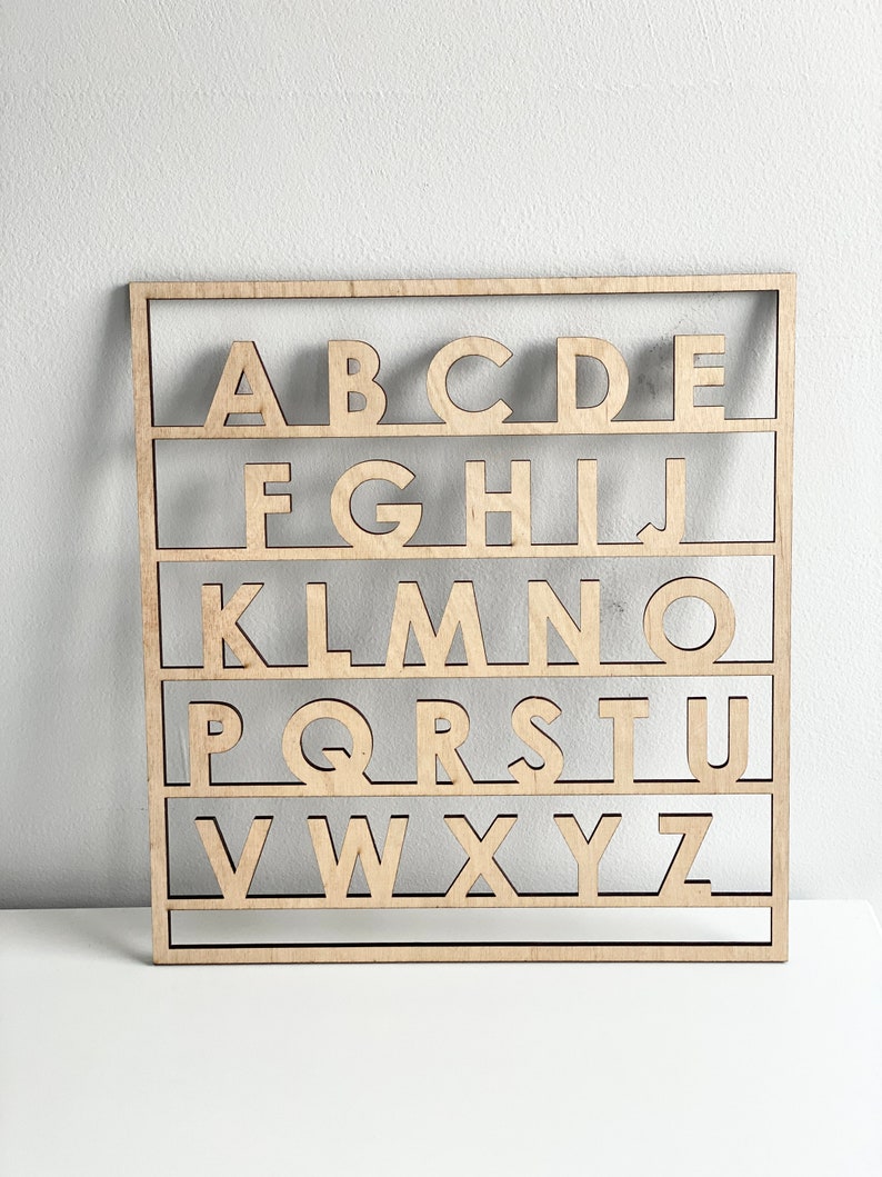 Wooden Alphabet Letters Wall Sign, Modern Nursery Decor - Etsy