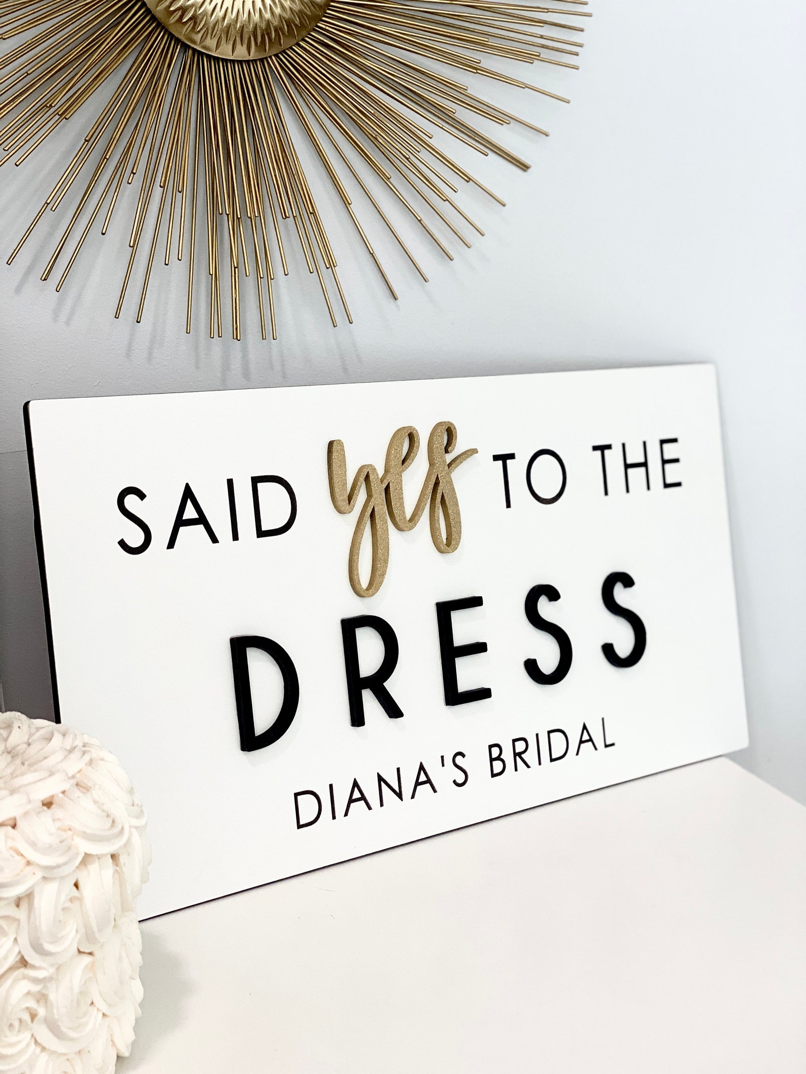 Personalized Said Yes to the DRESS Sign, Bridal Sign, Wedding Sign ...