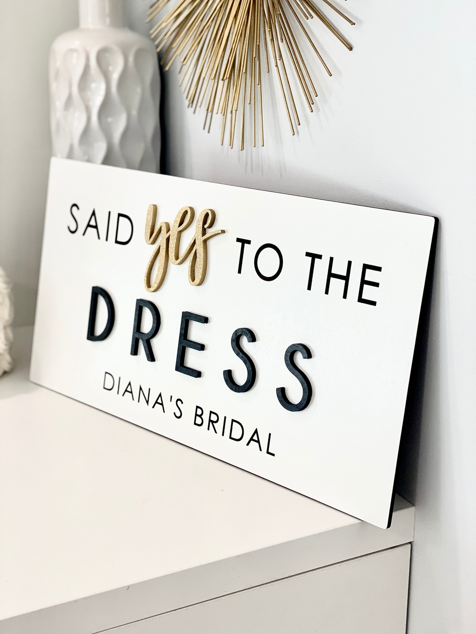 Personalized Said Yes to the Dress Wood Sign, Bridal Boutique Decor - Etsy