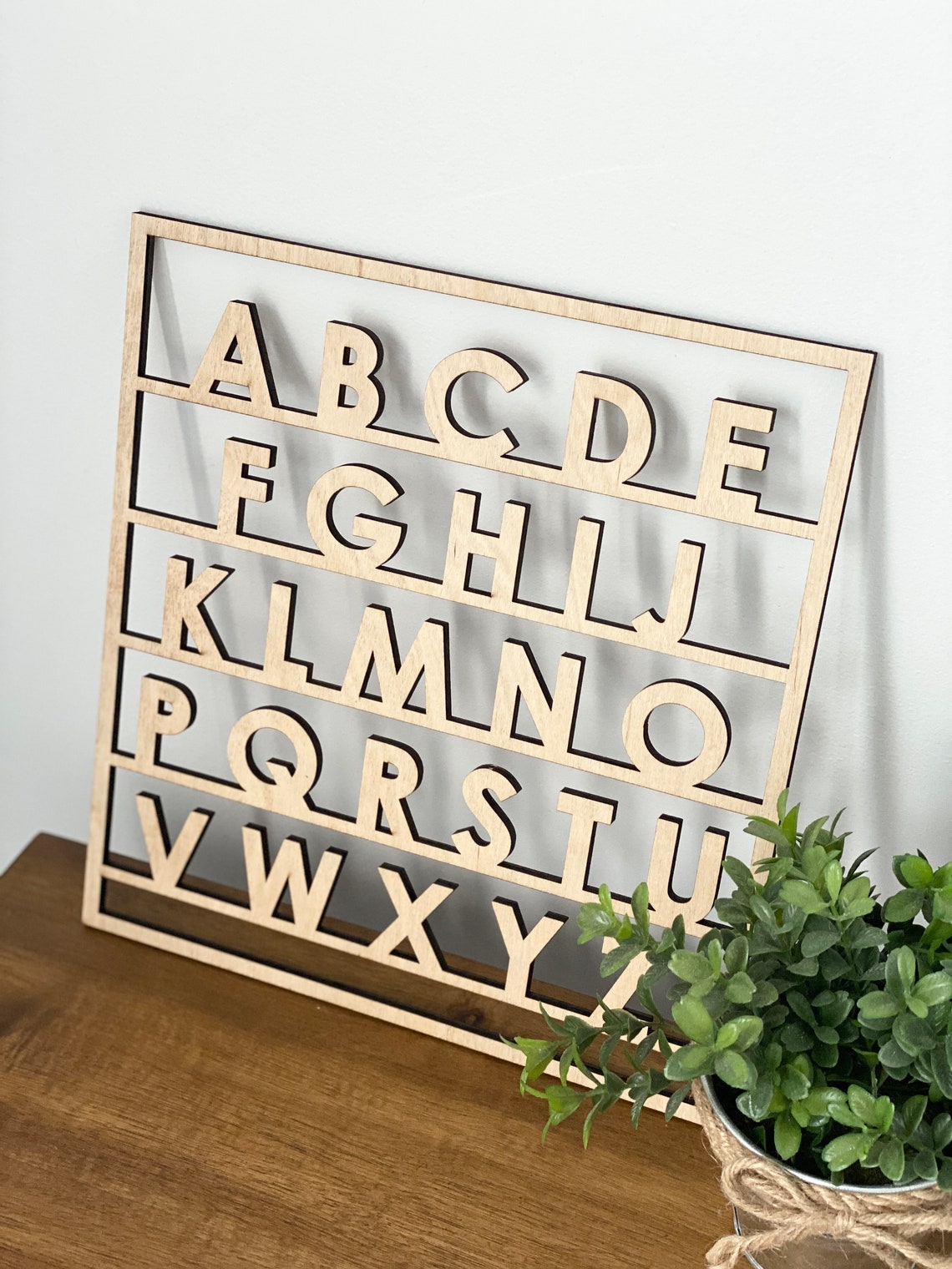Alphabet Letters Wall Sign Modern Alphabet Sign Alphabet - Etsy