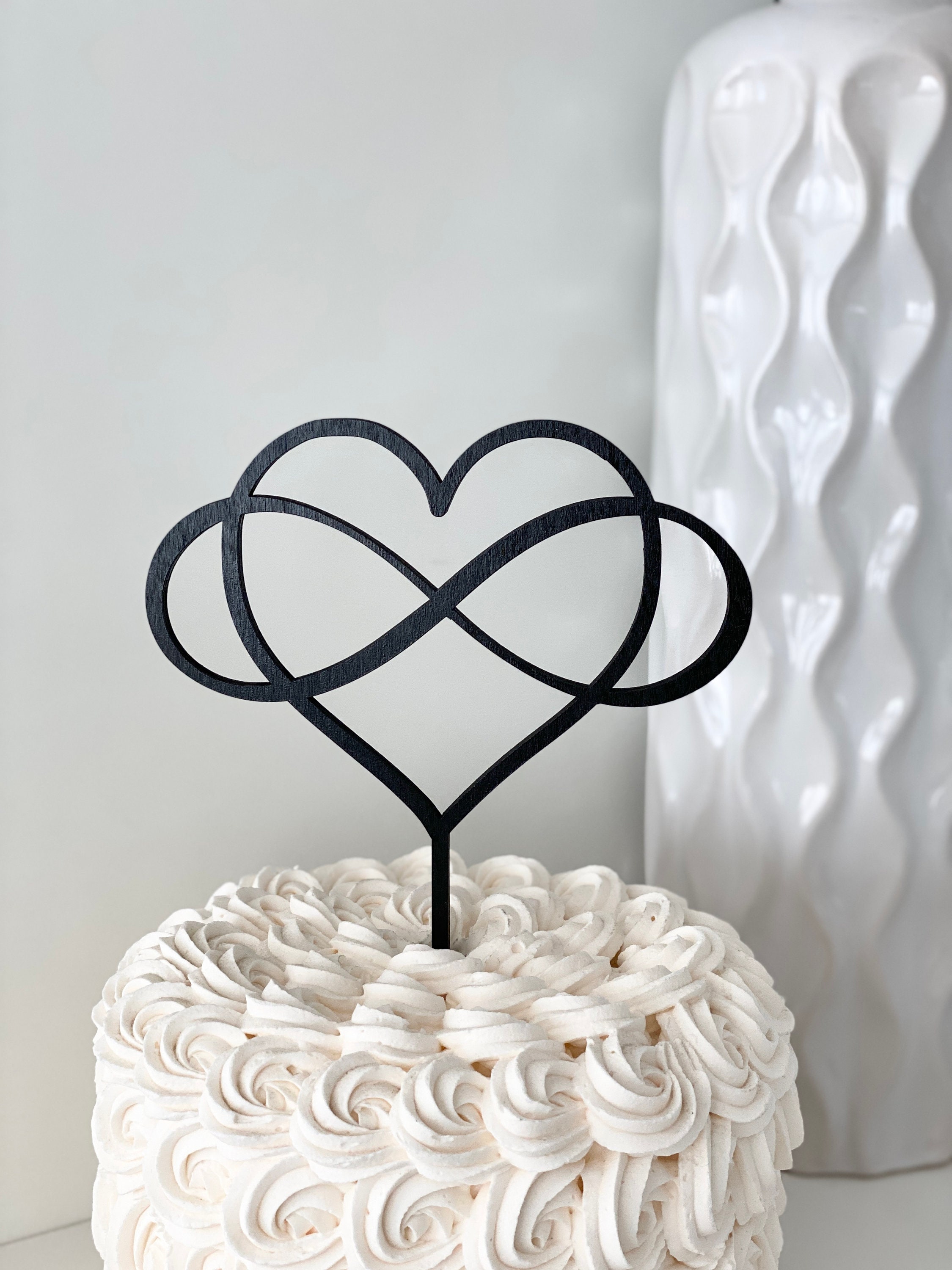 Infinity Heart Cake Topper 6 Inches Wide Forever Love - Etsy
