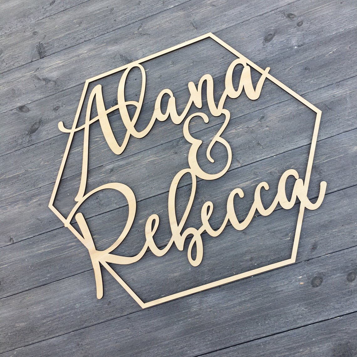 Personalized Hexagon Name Sign Geometric Custom Large Name - Etsy
