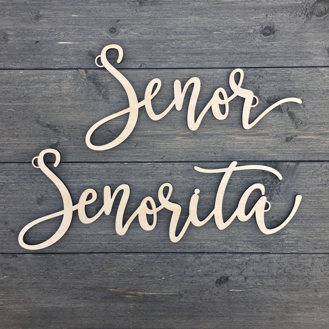 Senor & Senorita Chair Signs, Wooden Chair Backs, Spanish Signs, Rustic ...