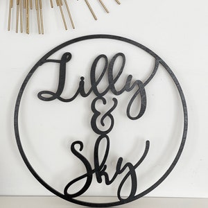 Personalized Circle Name Sign - Various Sizes, Wooden Name Sign, Custom ...