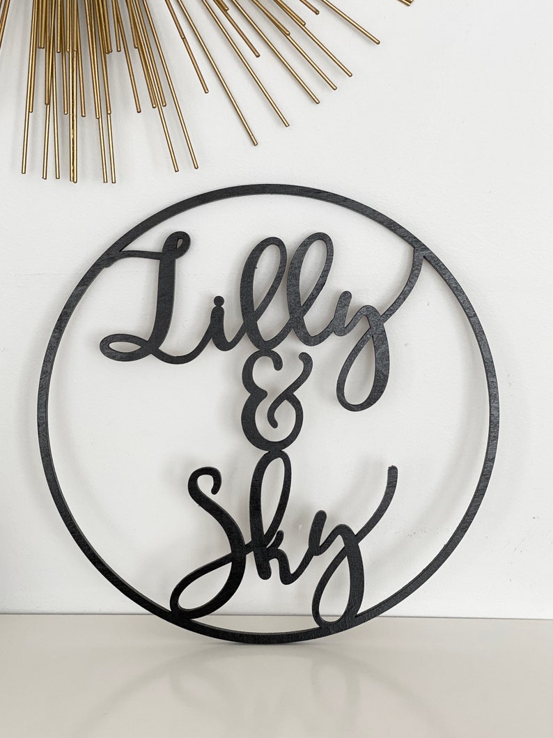 Personalized Circle Name Sign Various Sizes Wooden Name - Etsy