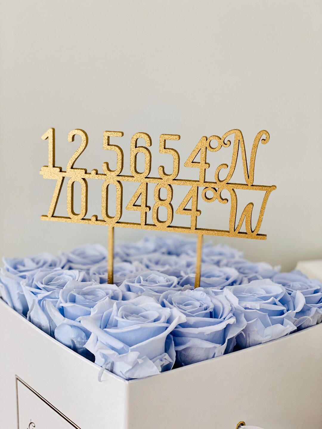 Personalized Coordinates Wedding Cake Topper 5 Inches Wide, Travel ...