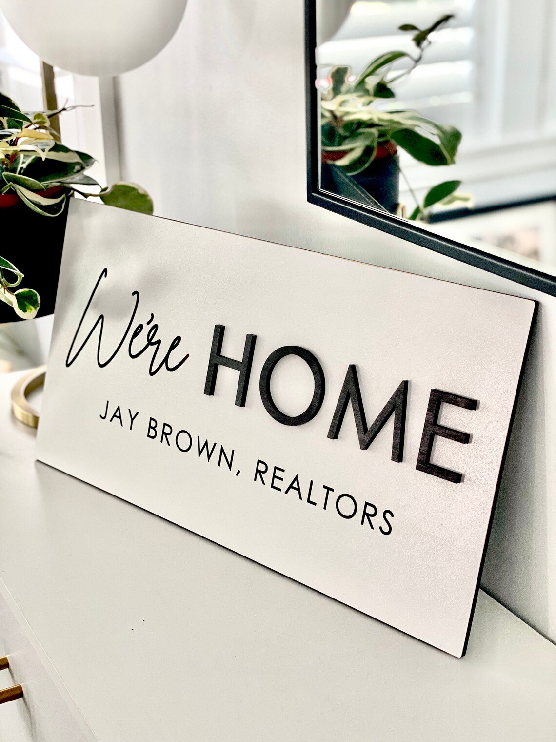 Personalized We're HOME Sign, Realtor Sign, Real Estate Agent Sign ...