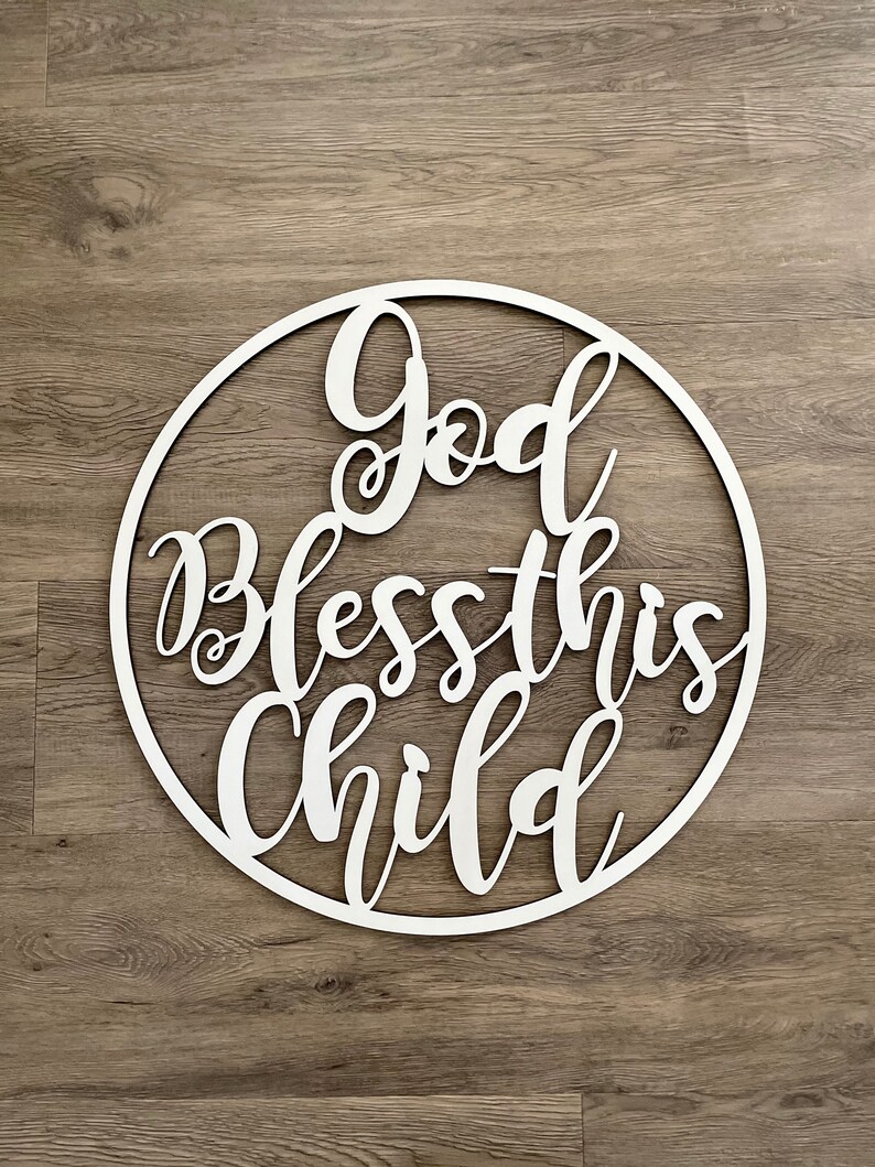 God Bless This Child Wood Sign, Baby Christening Decor - Etsy