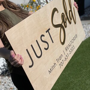 Extra Large Personalized Just Sold Sign, 35x18 Inches, Realtor Sign, Real Estate Agent Sign ...