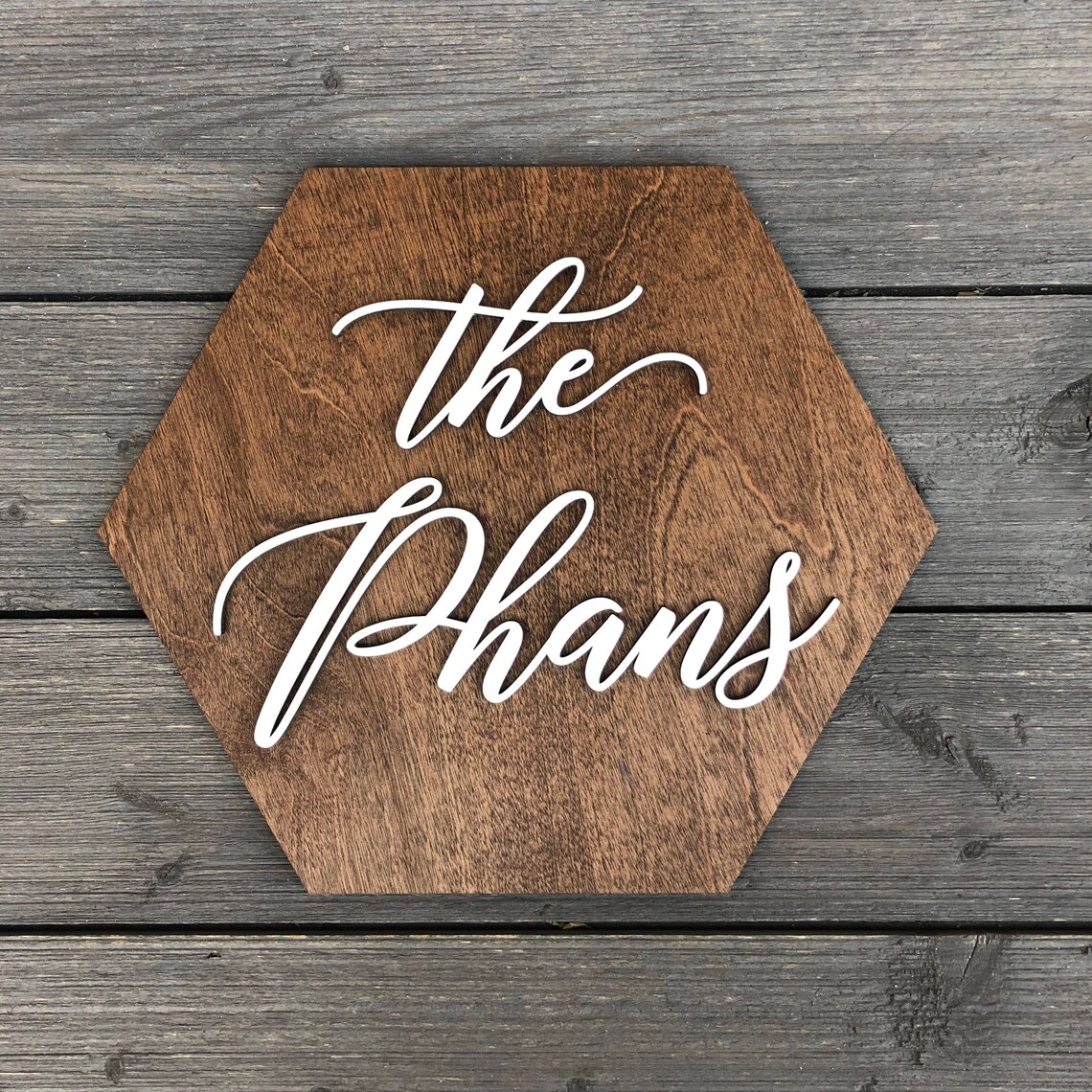 Personalized Hexagon Family Name Plank Sign Wedding Guestbook - Etsy