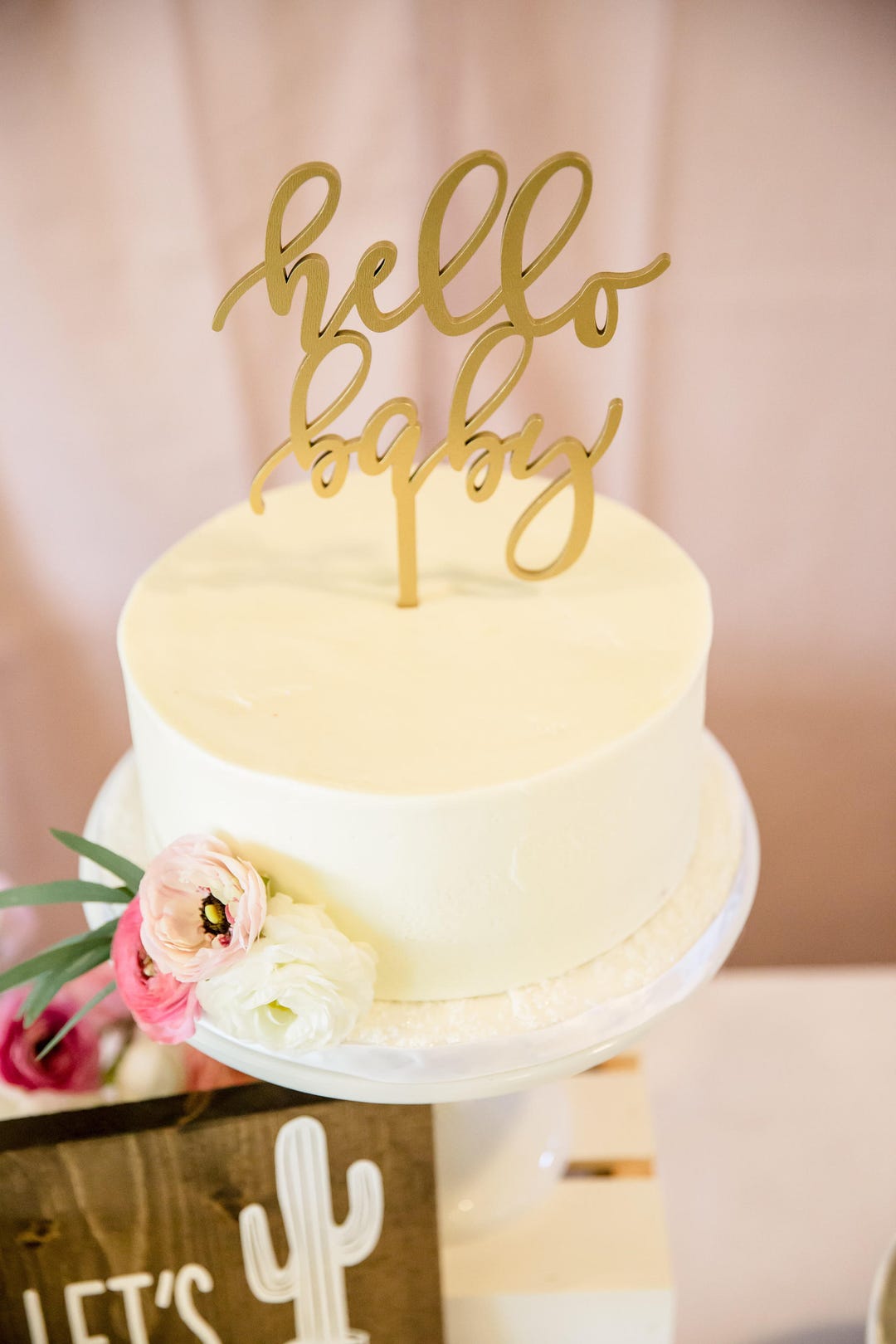 Hello Baby Cake Topper, 6" Inches, Custom Cake Topper, Baby Shower ...