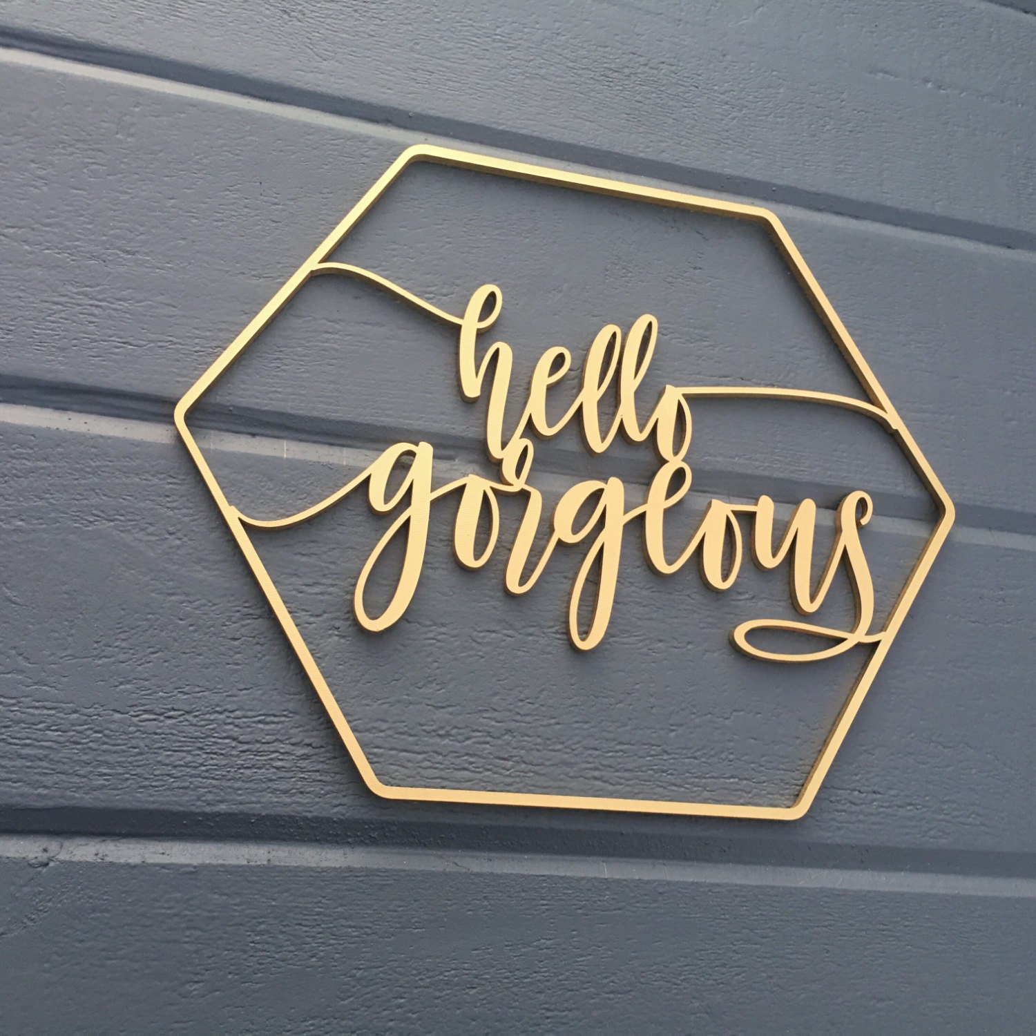 Hello Gorgeous Geometric Wall Sign 12w X 10h - Etsy