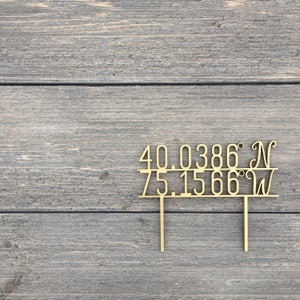 Personalized Coordinates Wedding Cake Topper 5 Inches Wide, Travel ...